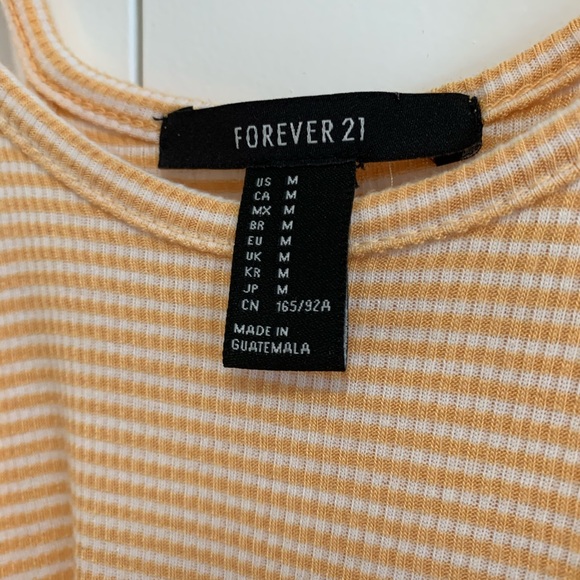 Forever 21 | Tops | Forever 2 Yellow Striped Halter Crop Top | Poshmark